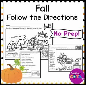 Following Directions Coloring Activity for Listening Comprehension ...