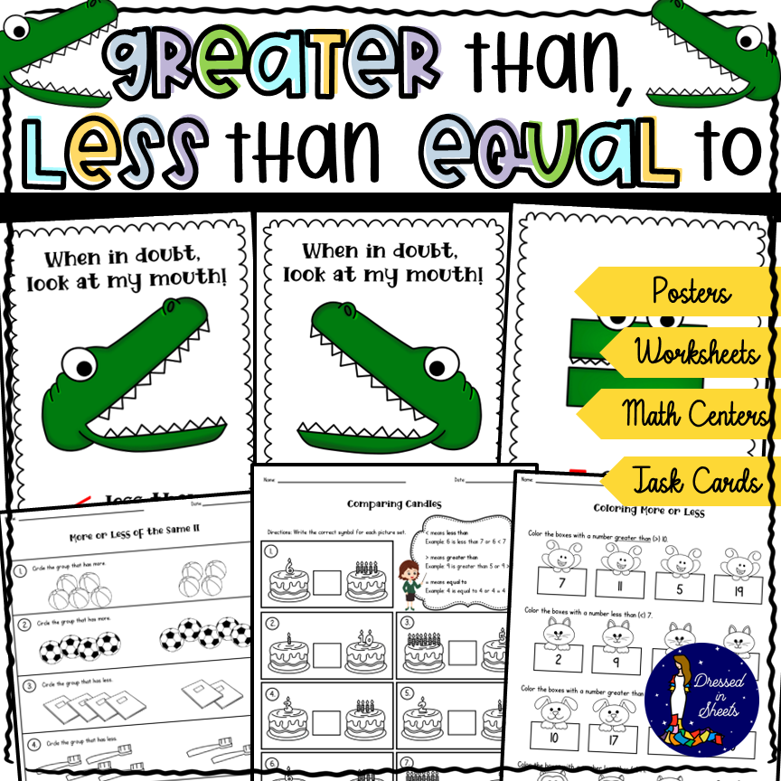 Greater Than Less Than Alligator Worksheet