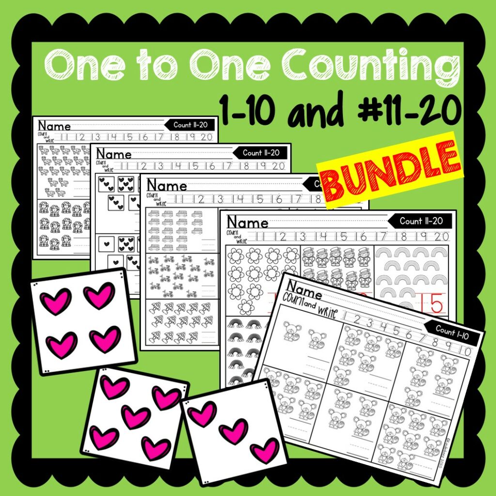 One to One Counting 11-20, Teen Number One to One counting Worksheets ...