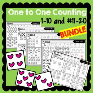 One to one counting 1-20 bundle - Made By Teachers