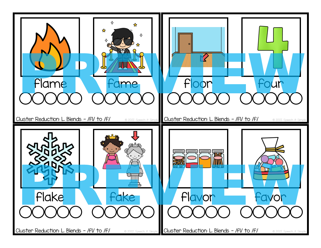 L Blends - Cluster Reduction - Minimal Pairs Task Cards - Phonology ...