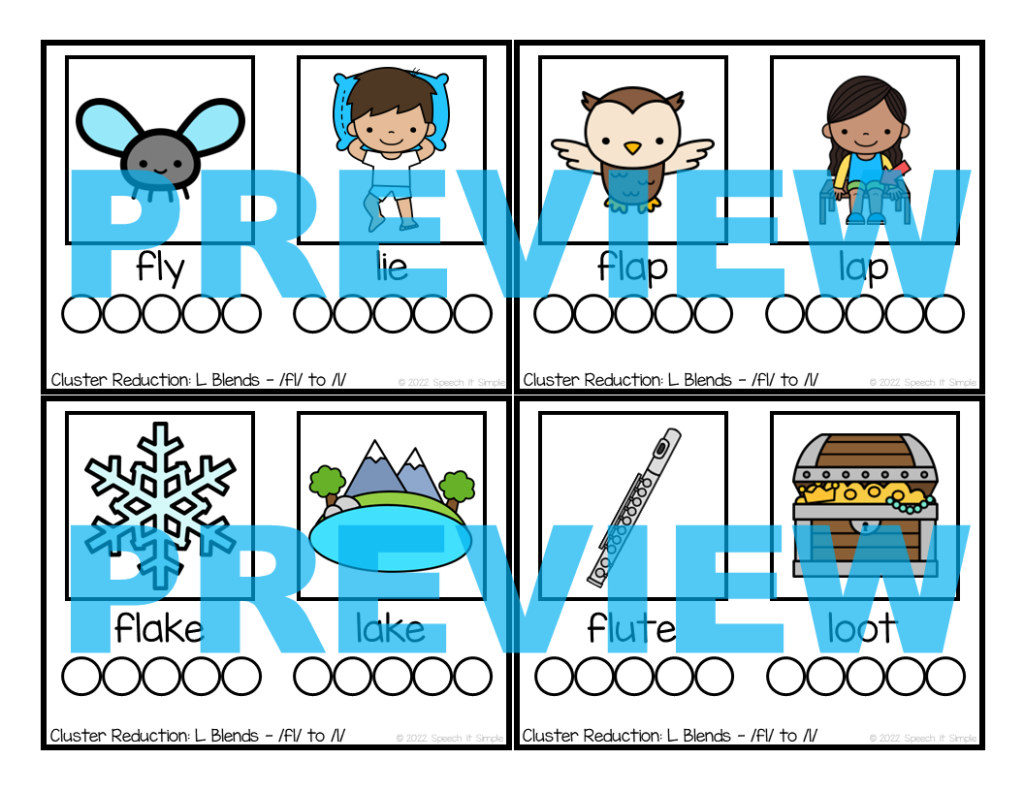 L Blends - Cluster Reduction - Minimal Pairs Task Cards - Phonology ...