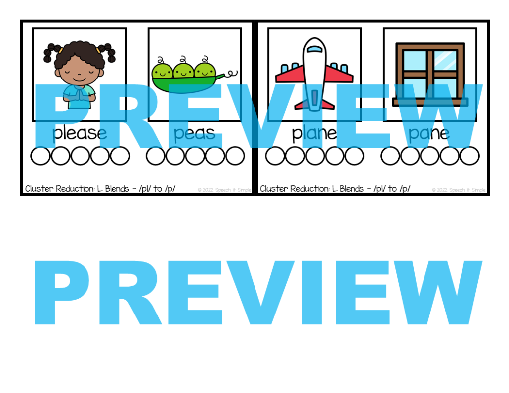 L Blends - Cluster Reduction - Minimal Pairs Task Cards - Phonology ...