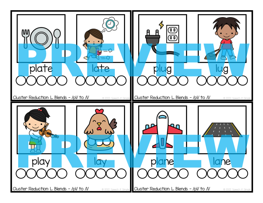 L Blends - Cluster Reduction - Minimal Pairs Task Cards - Phonology ...