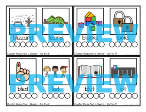 L Blends - Cluster Reduction - Minimal Pairs Task Cards - Phonology ...