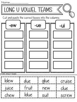 Long U Worksheets - ue, ew, ui - Made By Teachers