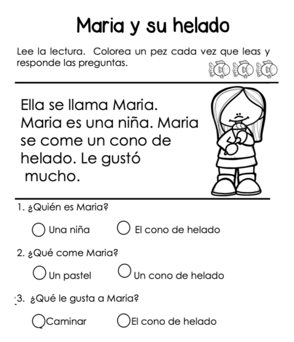 Spanish Reading Comprehension Passages Short Stories Paragraphs ...