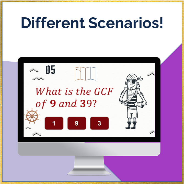 Pirate Day GCF and LCM Math Activity | Digital Escape Room - Made By ...