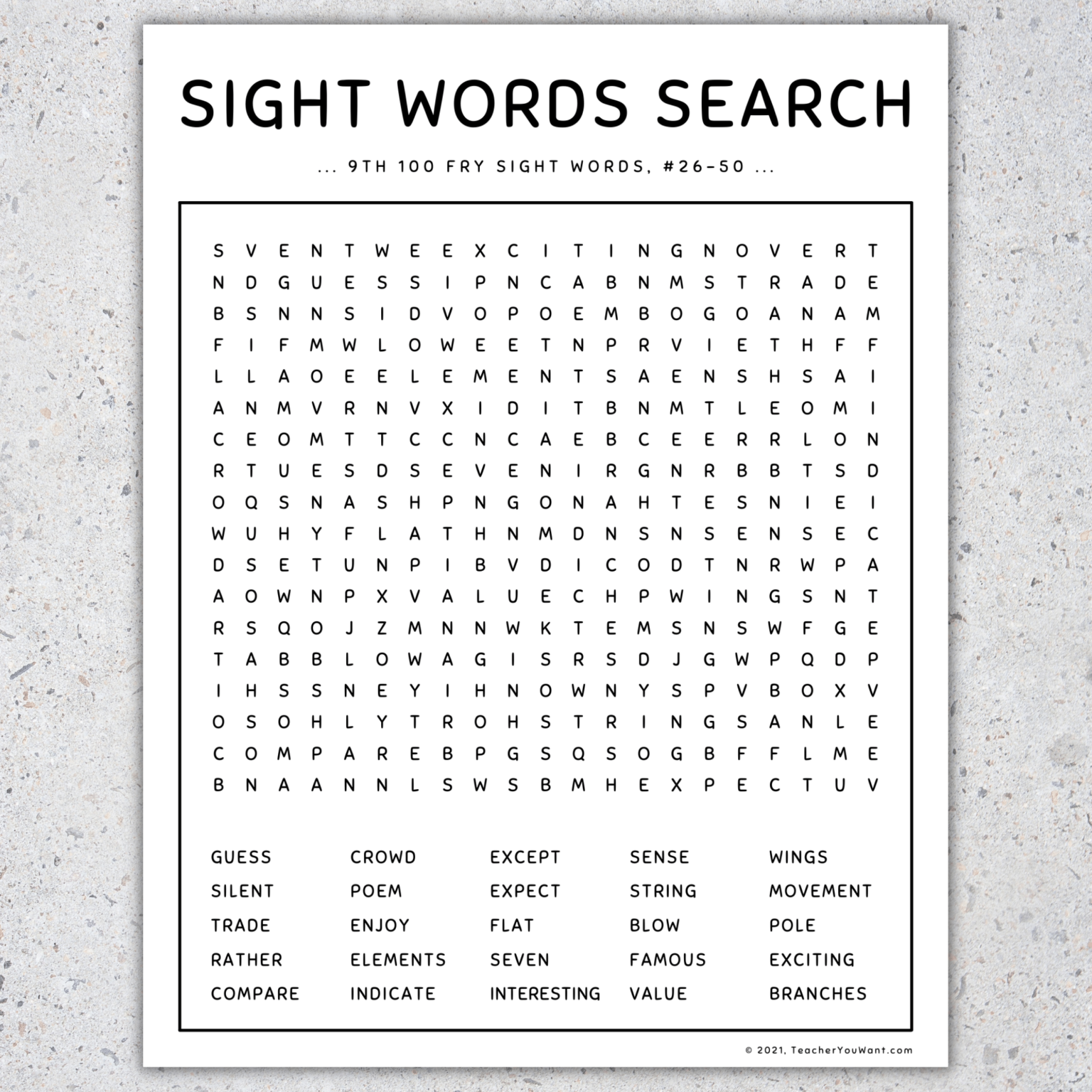 Fry Sight Words Bundle: 1-1000, Word Search, Sight Word Games, [SET 6 ...