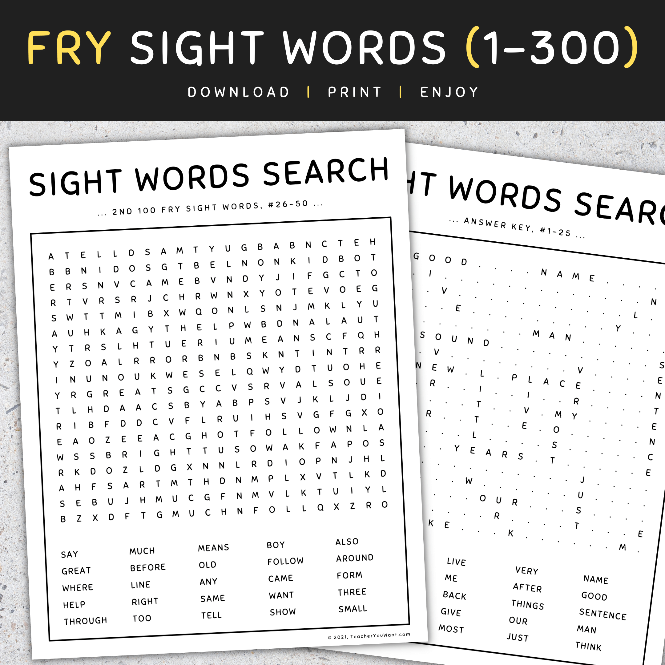 9th 100 Fry Sight Words: Trace, Write, Color, & Find It Worksheets, [SET 5] | Made By Teachers