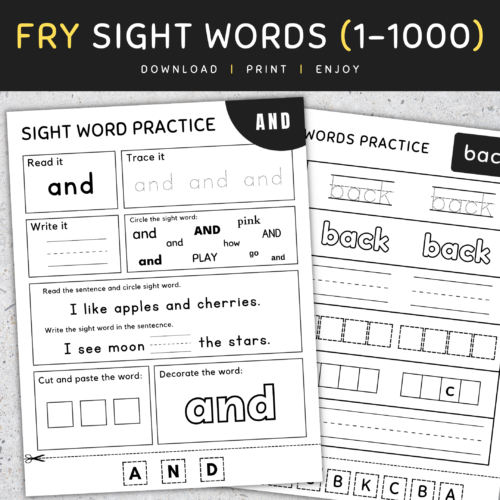 10th 100 Fry Sight Words: Roll & Read Sight Words, Fluency Worksheet ...