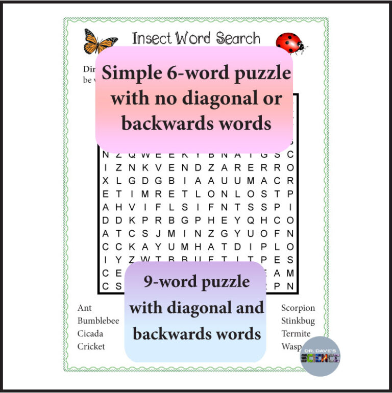 Insects and Bugs Word Search Puzzle Insect Activity - Made By Teachers