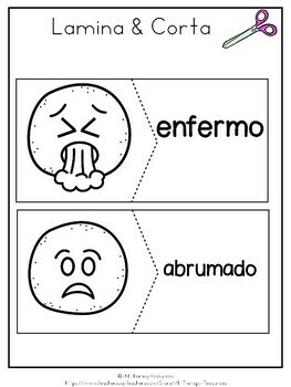 SPANISH VERSION - Emoji Emotions Feelings Puzzles - SEL | Made By Teachers