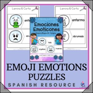 SPANISH VERSION - Emoji Emotions Feelings Puzzles - SEL | Made By Teachers