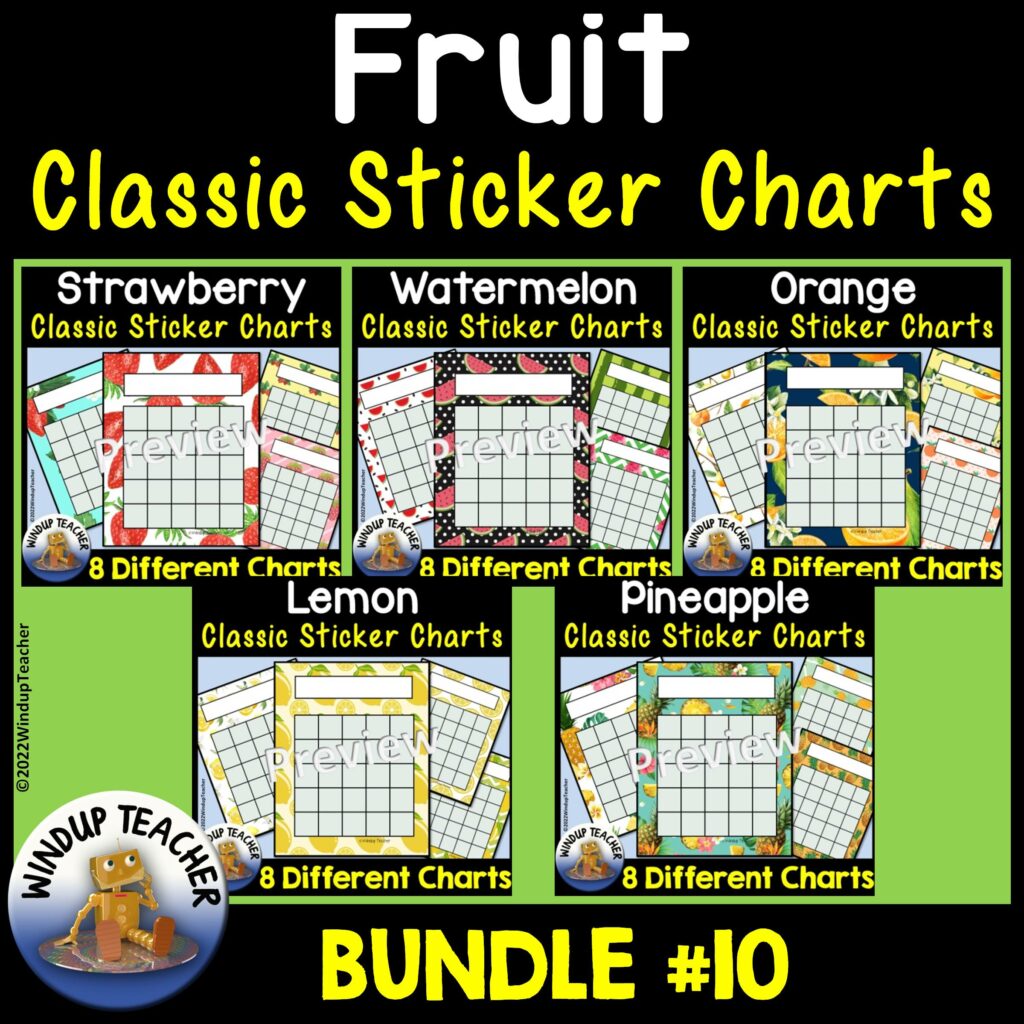 Fruit Classic Sticker Chart BUNDLE #10 - Made By Teachers