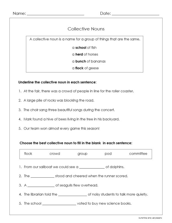 Collective Nouns - Recognizing and Using Them - Grades 2-3 - Made By ...