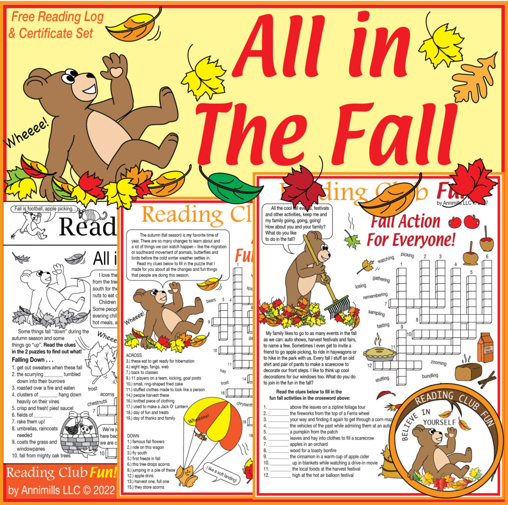 All in the Fall Puzzle Set – Autumn Crosswords, Word Searches and More ...
