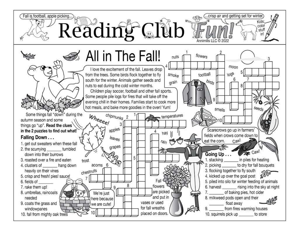 All in the Fall Puzzle Set – Autumn Crosswords, Word Searches and More ...