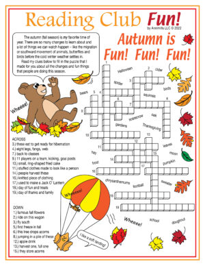 All in the Fall Puzzle Set – Autumn Crosswords, Word Searches and More ...