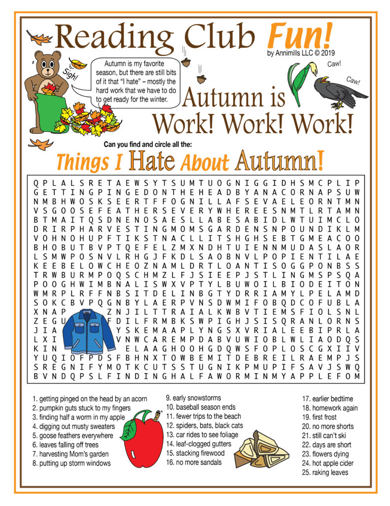 All in the Fall Puzzle Set – Autumn Crosswords, Word Searches and More ...