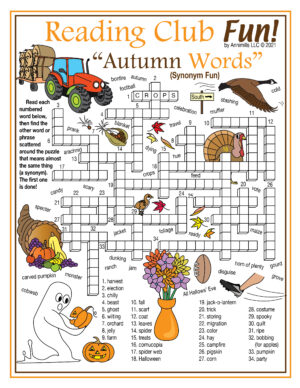 Fall / Autumn Vocabulary - Synonyms - Crossword Puzzle & Word Search ...