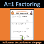 Halloween Themed Factoring A=1 | Logic Puzzles | Algebra 1 | Made By ...