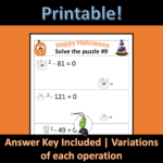 Halloween Themed Factoring A=1 | Logic Puzzles | Algebra 1 | Made By ...