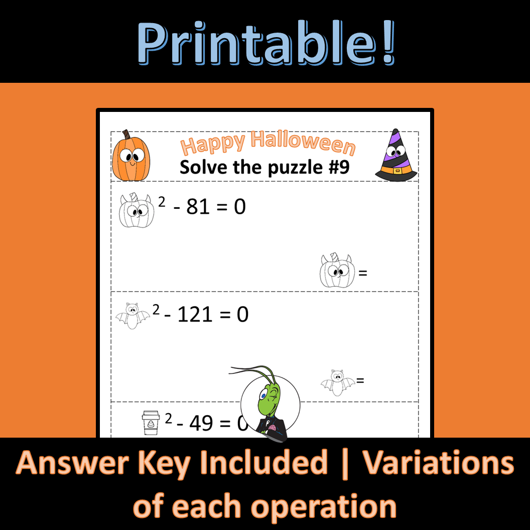 Halloween Themed Factoring A=1 | Logic Puzzles | Algebra 1 | Made By ...