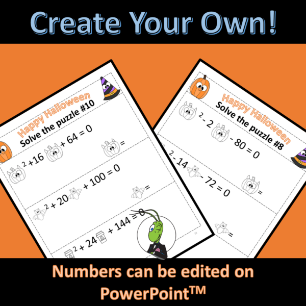 Halloween Themed Factoring A=1 | Logic Puzzles | Algebra 1 | Made By ...