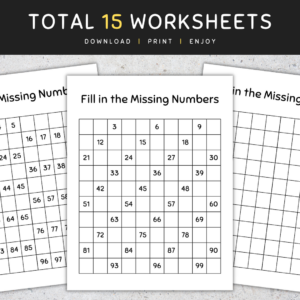 Fill In The Missing Numbers 1-100: 100s Chart Missing Numbers, NO PREP ...
