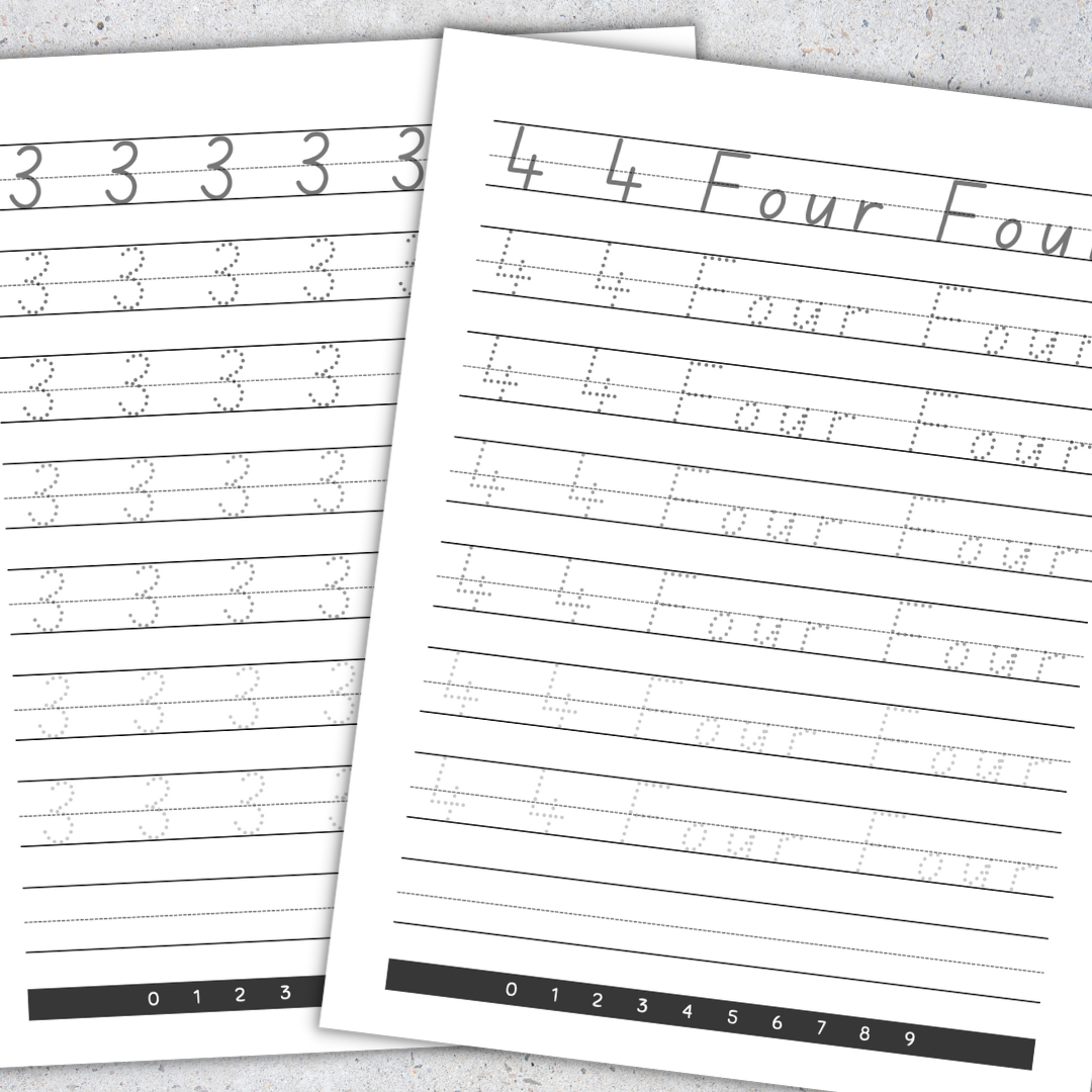Alphabet & Number Tracing Worksheets: Handwriting Practice Pages ...