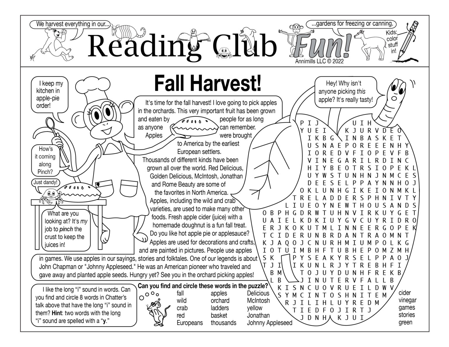 Fall Harvest, Apples, and Johnny Appleseed Printable Puzzle Set - Made ...