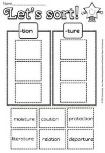 tion,ture,sion sort | Made By Teachers