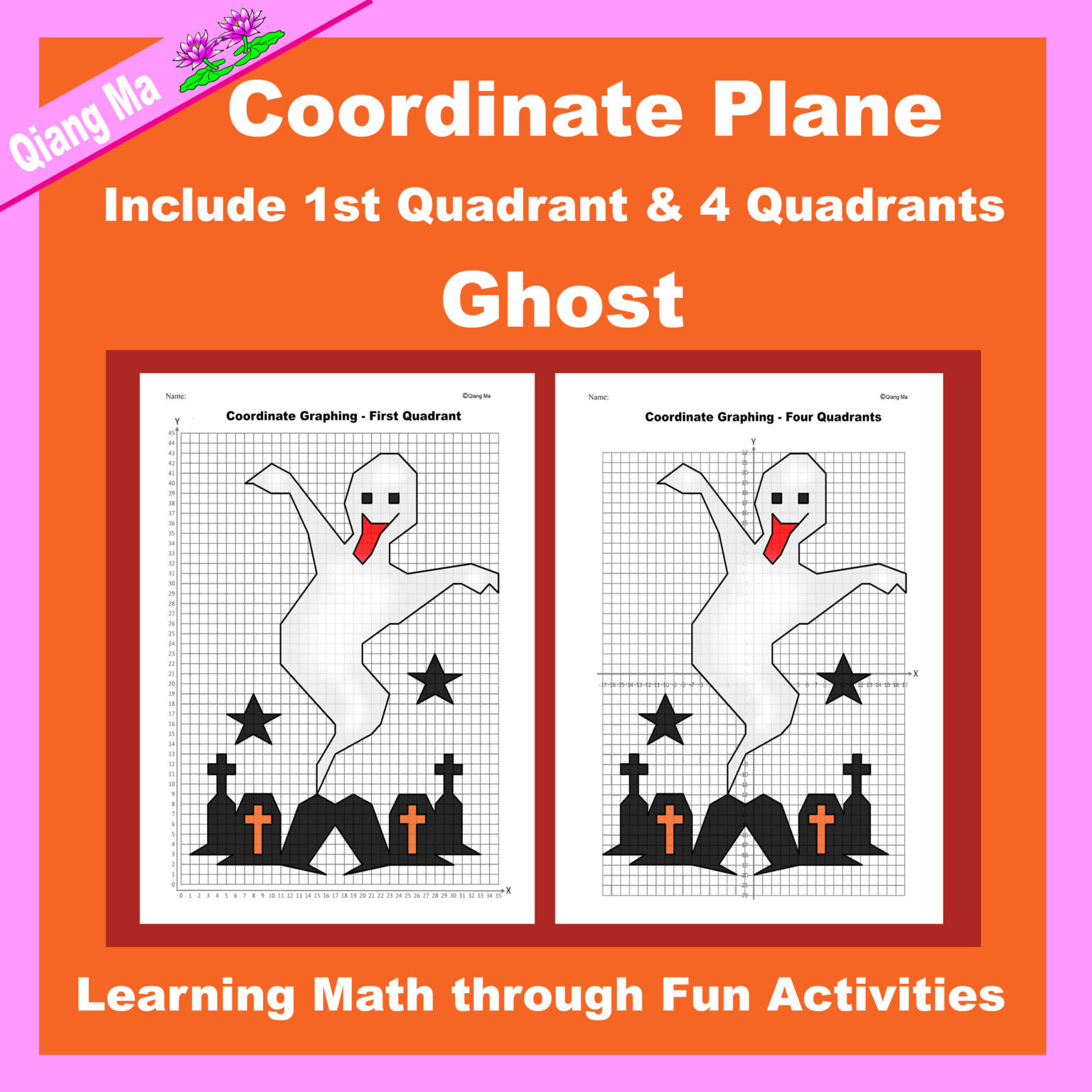 Halloween Coordinate Plane Graphing Picture: Ghost - Made By Teachers
