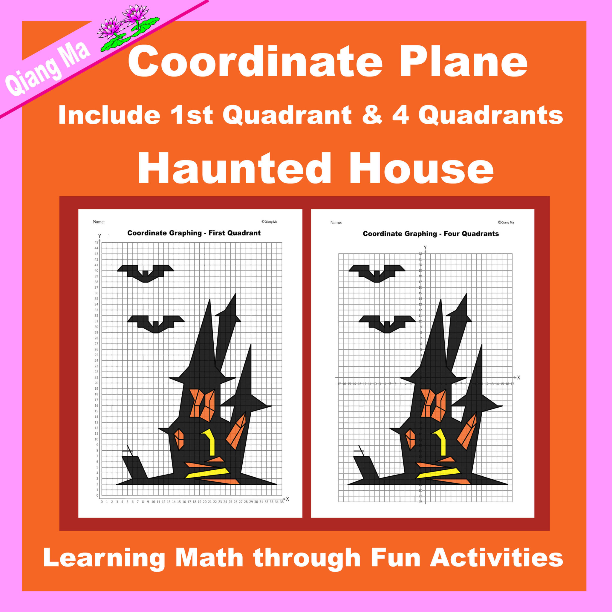 Halloween Coordinate Plane Graphing Picture: Haunted House | Made By ...