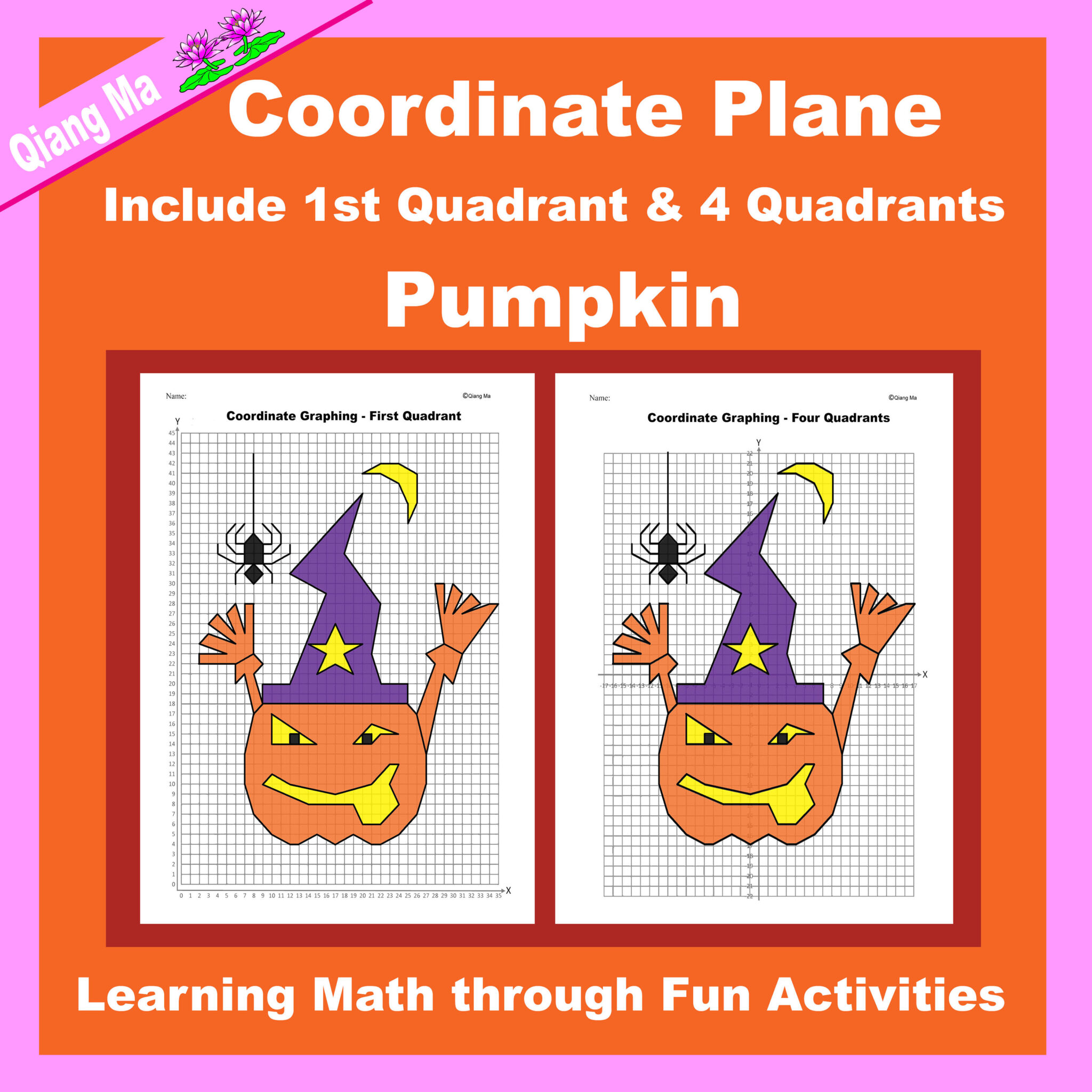 Halloween Coordinate Plane Graphing Picture: Pumpkin - Made By Teachers