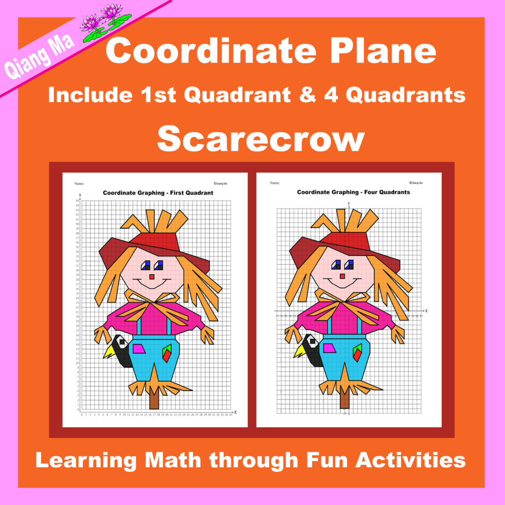 Halloween Coordinate Plane Graphing Picture: Scarecrow - Made By Teachers