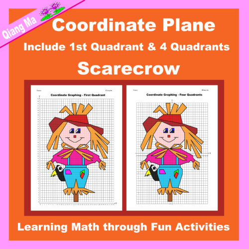 Halloween Coordinate Plane Graphing Picture: Scarecrow - Made By Teachers