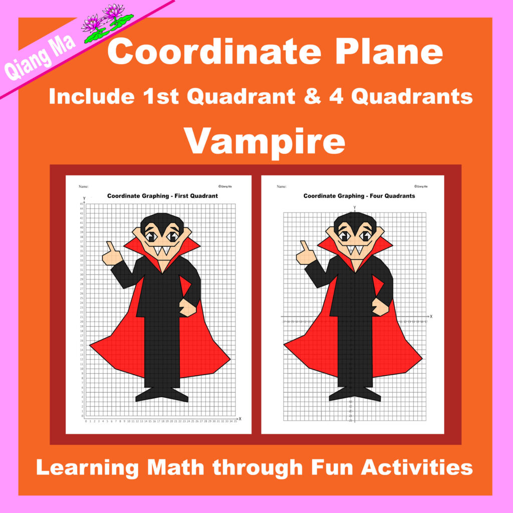 Halloween Coordinate Plane Graphing Picture: Vampire - Made By Teachers