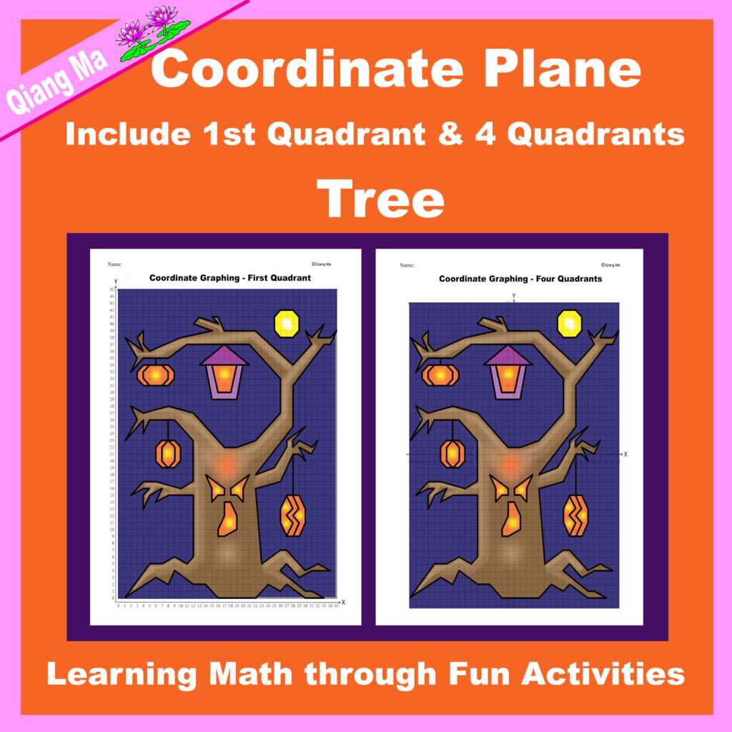 Halloween Coordinate Plane Graphing Picture: Tree | Made By Teachers