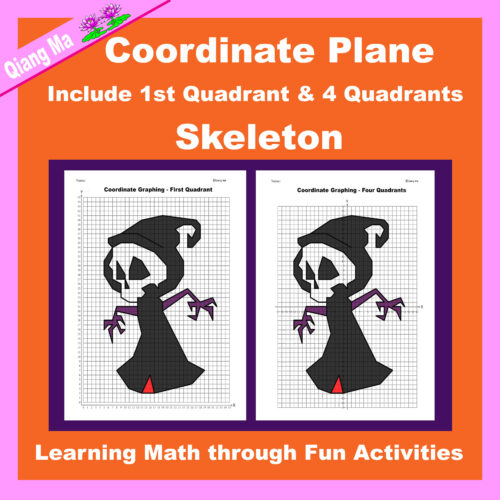 Halloween Coordinate Plane Graphing Picture: Skeleton - Made By Teachers