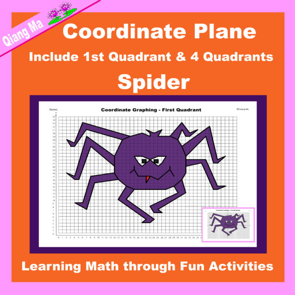 Halloween Coordinate Plane Graphing Picture: Spider | Made By Teachers