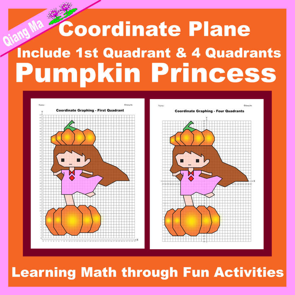 Halloween Coordinate Plane Graphing Picture: Pumpkin Princess | Made By ...