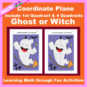 Halloween Coordinate Plane Graphing Picture: Ghost or Witch - Made By ...