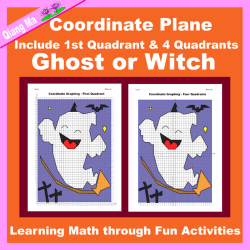 Halloween Coordinate Plane Graphing Picture: Ghost or Witch | Made By ...