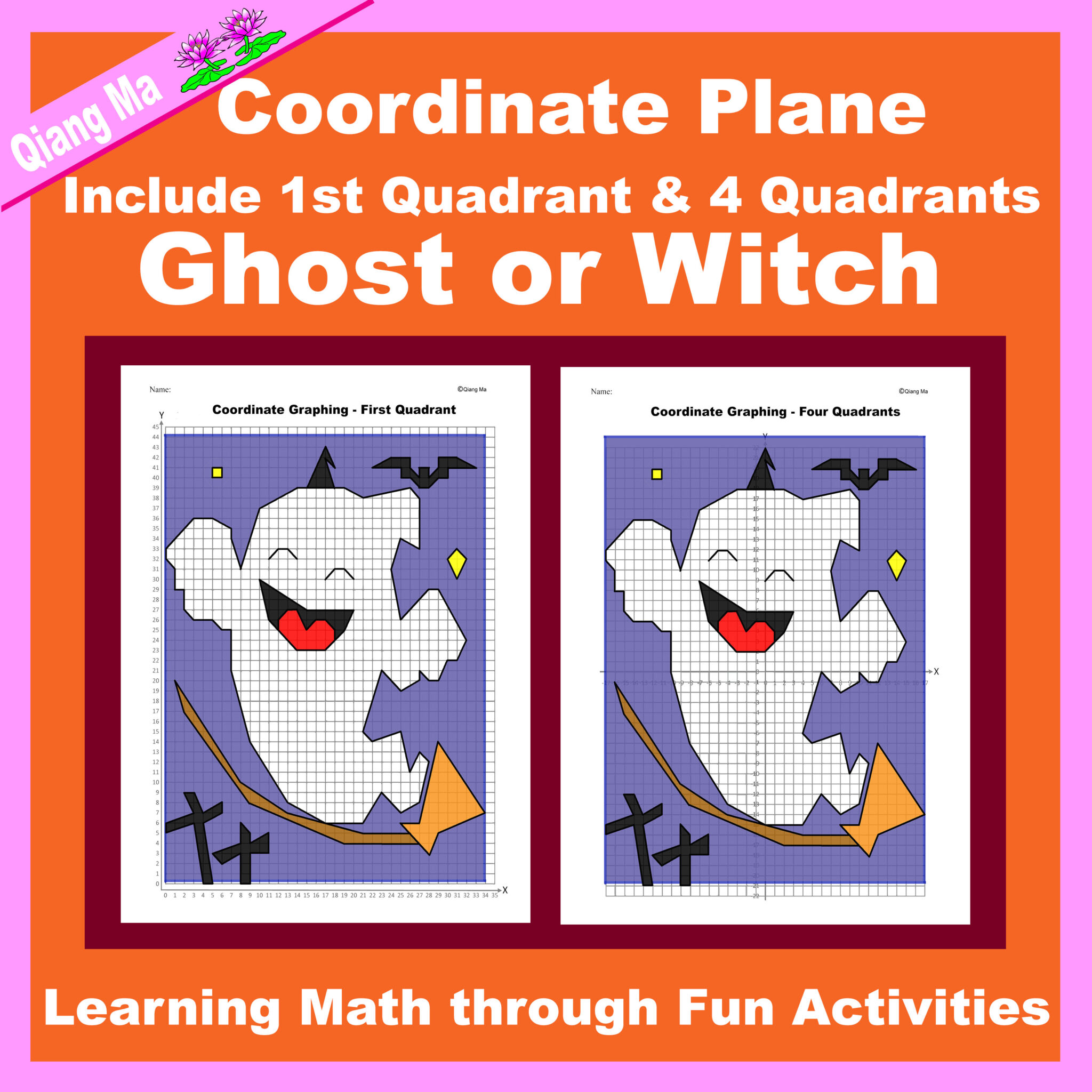Halloween Coordinate Plane Graphing Picture: Halloween Bundle 5 in 1 ...