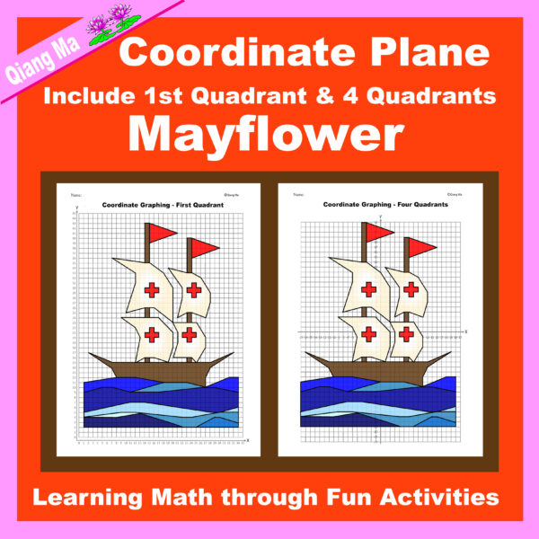 Thanksgiving Coordinate Plane Graphing Picture: Mayflower | Made By ...