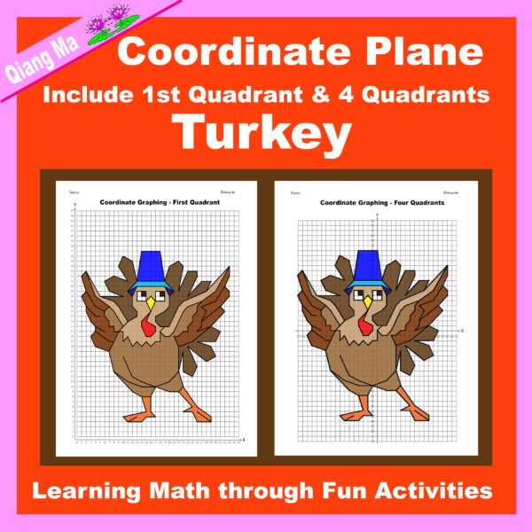 Thanksgiving Coordinate Plane Graphing Picture: Turkey | Made By Teachers