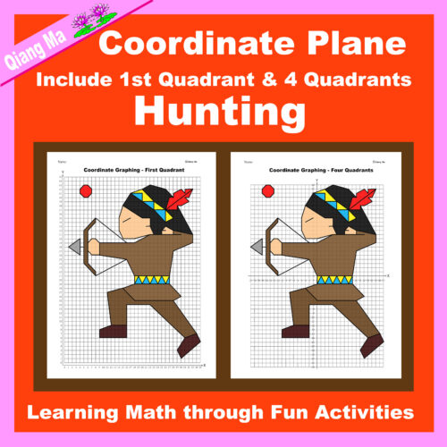 Thanksgiving Coordinate Plane Graphing Picture: Hunting | Made By Teachers