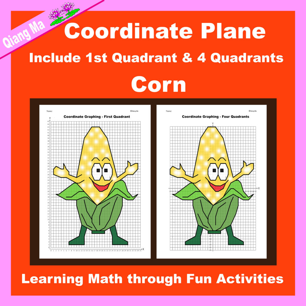 Thanksgiving Coordinate Plane Graphing Picture: Corn | Made By Teachers